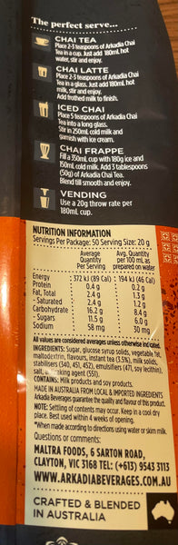 Arkadia Chai Tea Spice powder 1kg x 2 bags – Agro Beans